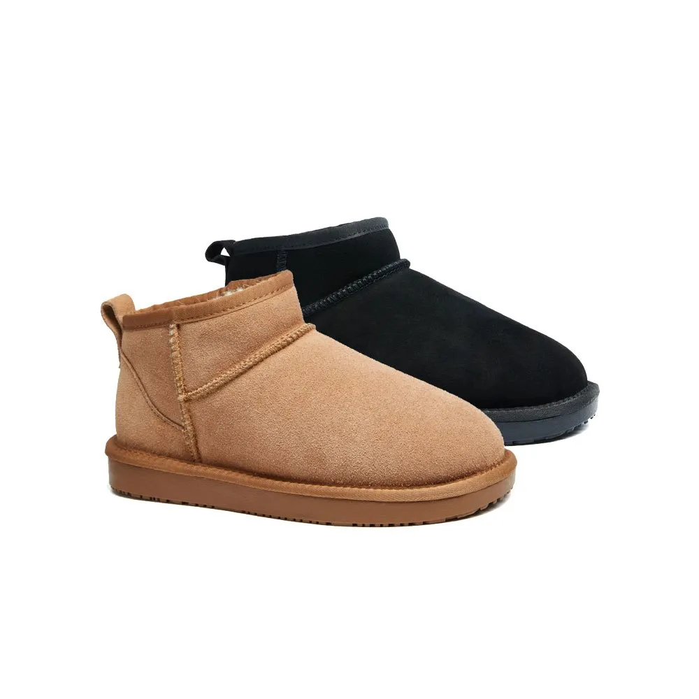 [무료배송] 호주정품 DK UGG 울트라 미니 클래식 소가죽 양털 어그 부츠 체스트넛 블랙 DK070C | 크로켓