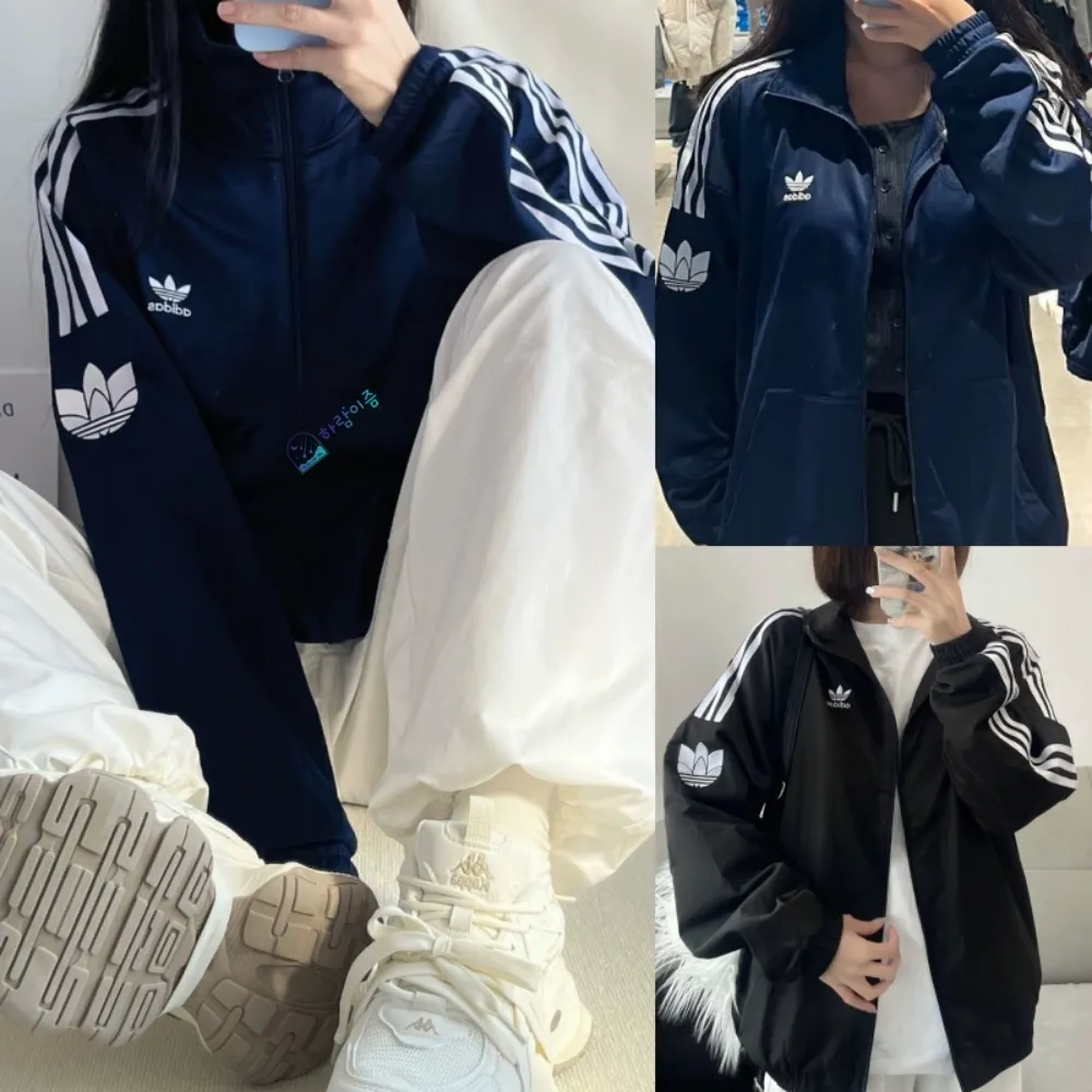 아디다스 트레포일 트랙탑 집업 져지 자켓 네이비 JL8398 JL8396 | 크로켓