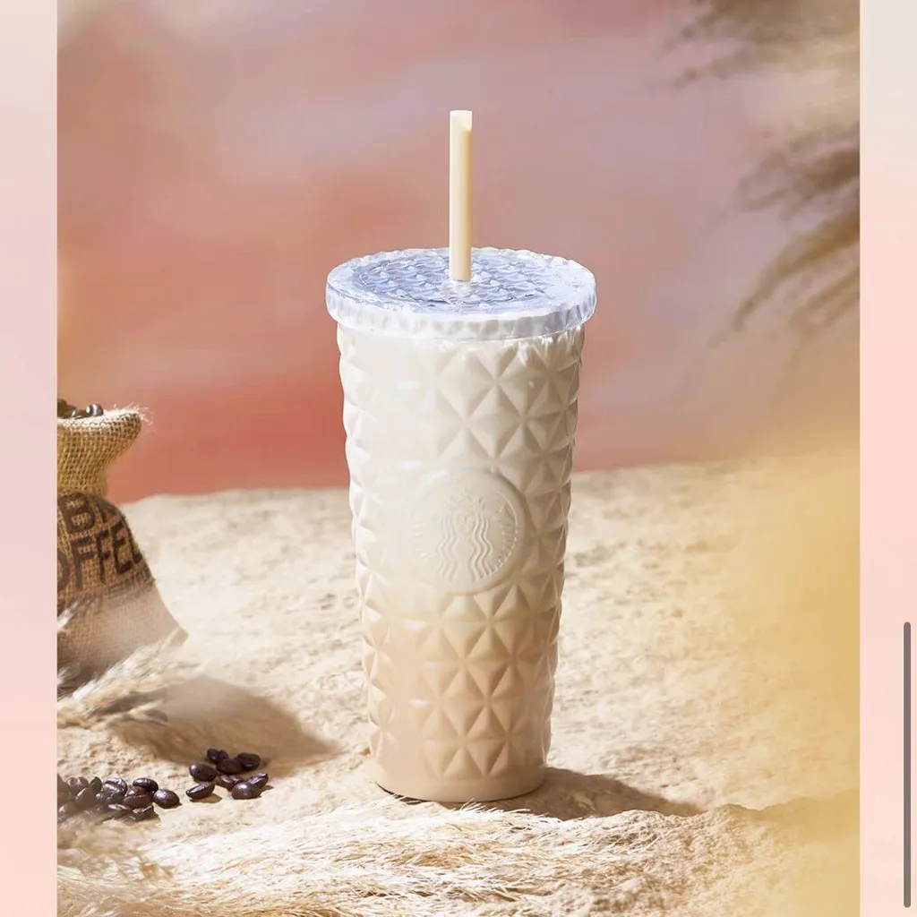 스타벅스 중국 2024 공홈 가을MD 밀크티시리즈 다이온컵 스텐 빨대 텀블러 591ml | 크로켓
