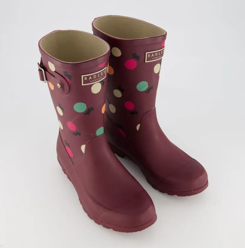 [래들리 런던] 알바 미드 다크 체리 레인부츠, RADLEY LONDON Dark Cherry Alba Mid Wellies ...