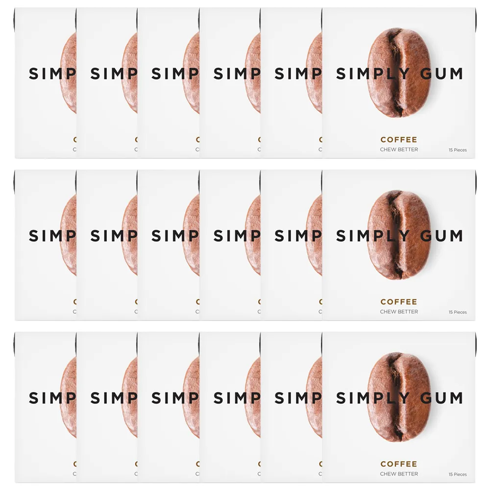 Simply Gum 심플리껌 츄잉껌 커피 15p 18팩 Natural Chewing Gum Natural Coffee | 크로켓