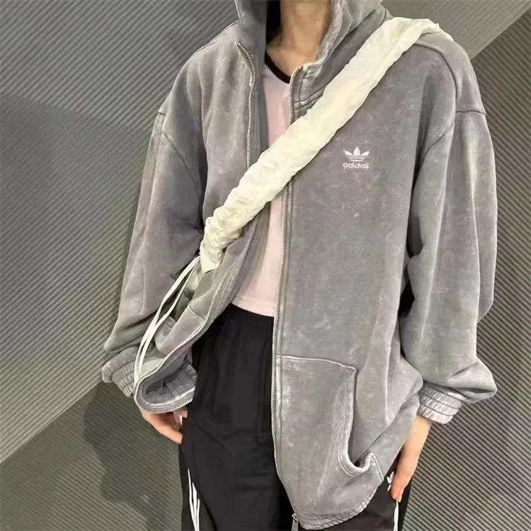 아디다스 우먼 오리지널 ACID 워시드 오버사이즈 집업 후드 자켓 IY8039 | 크로켓