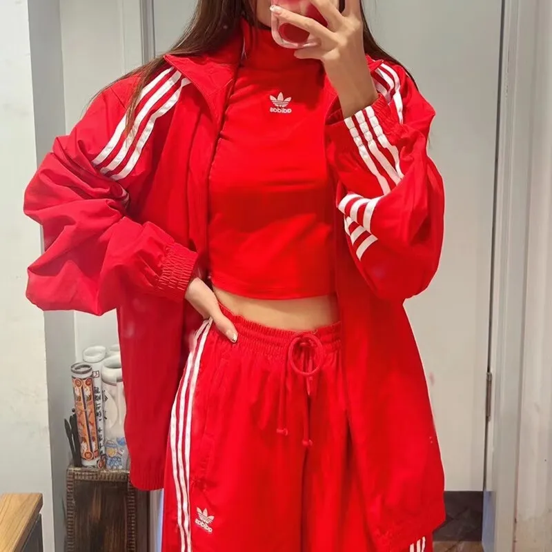 아디다스 ADILENIUM 아딜레니엄 오버사이즈 바람막이 트랙 자켓 레드 IV9336 | 크로켓