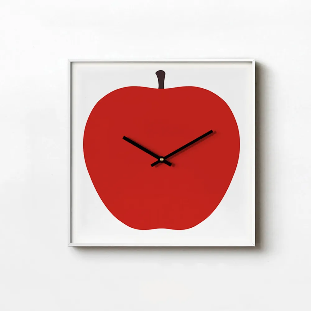 [FAFA MARKET] Red Apple 포인트 거실 무소음 스퀘어 벽시계 50x50 | 상품 상세 | 크로켓