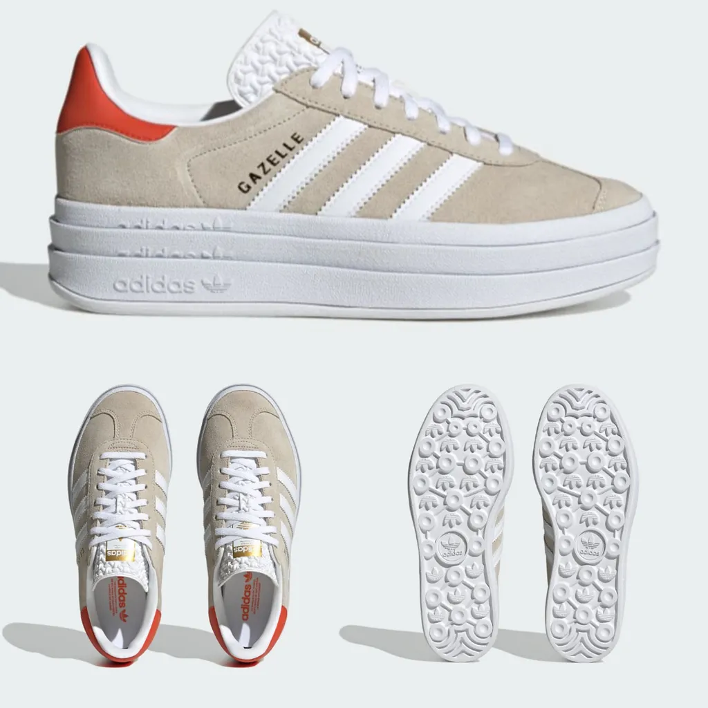 아디다스 가젤 볼드 플랫폼 여성 스니커즈 운동화 키높이 베이지 화이트 오렌지 IG8671 | 크로켓