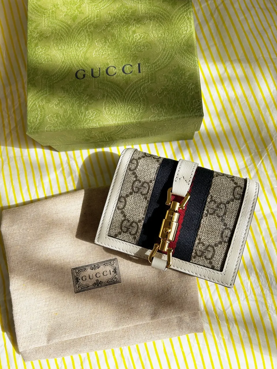 [마지막 재고] 구찌 재키 1961 카드 케이스 Gucci Jackie 1961 card case wallet (크림/베이지) | Croket