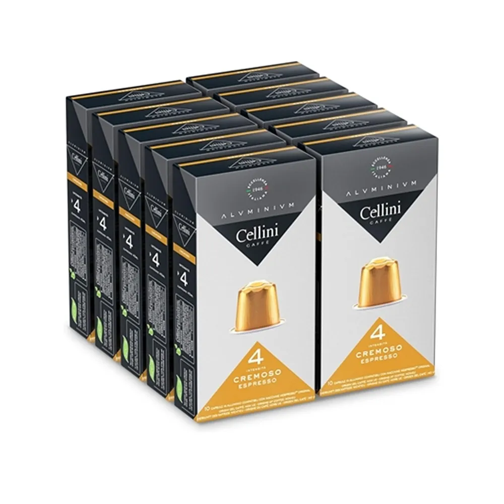 첼리니 크레모소 네스프레소 호환 커피 캡슐 10개입 10팩 Cellini Aluminum Coffee Capsules ...