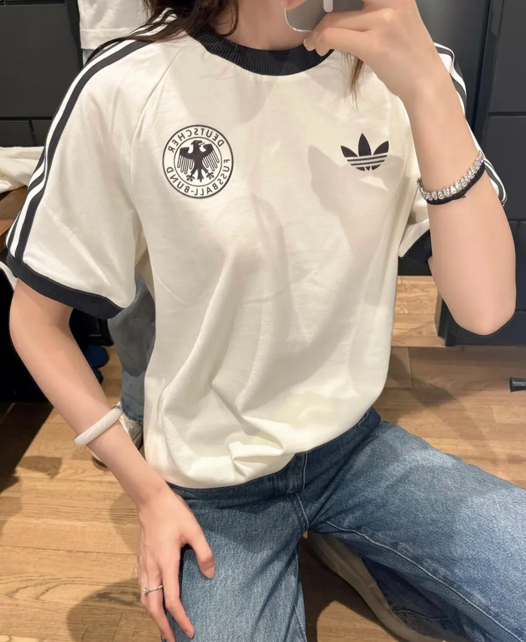 아디다스 OG 독일 아디컬러 삼선 스트라이프 반팔 티셔츠 IU2102 | 크로켓