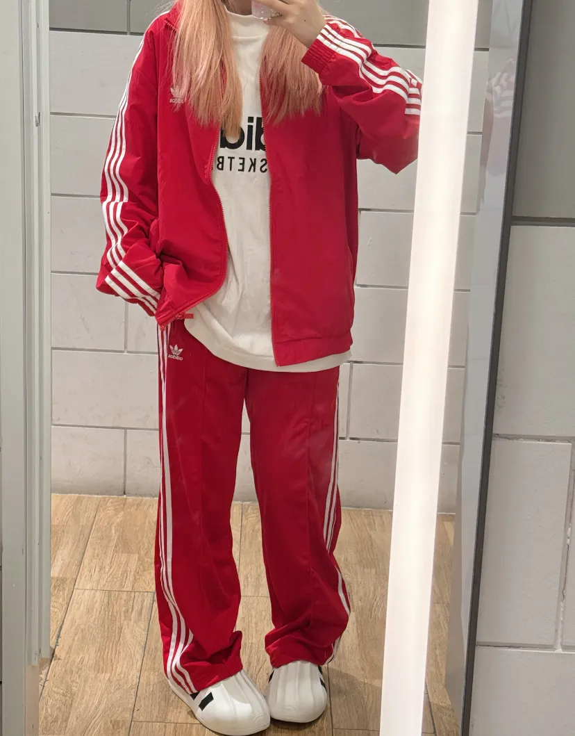 아디다스 W 오리지널 파이어버드 트랙 팬츠 트레이닝 팬츠 바지 레드 IP0632 | 크로켓