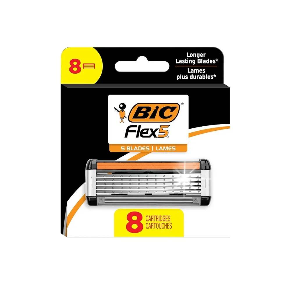 BIC 플렉스5 면도기 리필 8개입 1팩 BIC Flex 5 Refillable Refill Razor Cartridges ...