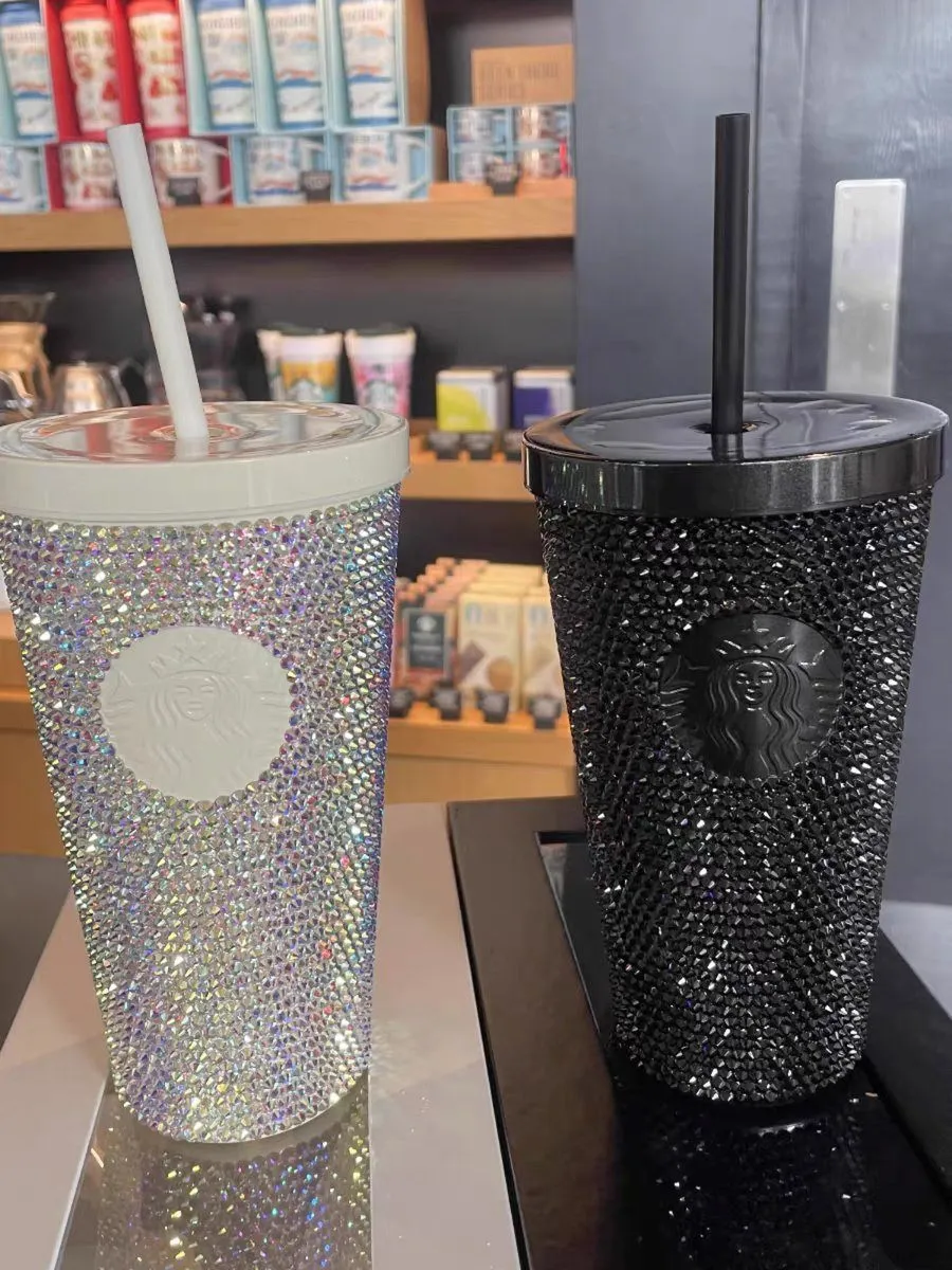 스타벅스 중국 2024 썸머 한정판 MD 블랙 화이트 라인스톤 콜드컵 큐빅 비즈 스텐컵 473ML | 상품 상세 | 크로켓