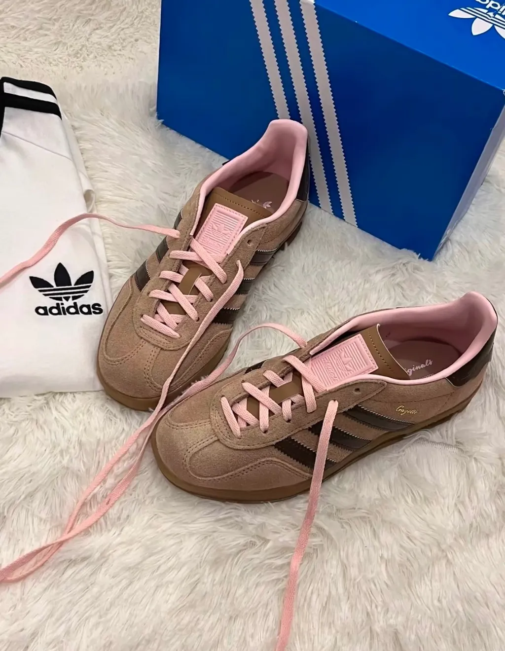 아디다스 오리지널 가젤 인도어 스니커즈 모카무스신발 브라운핑크 JR8028 | 크로켓