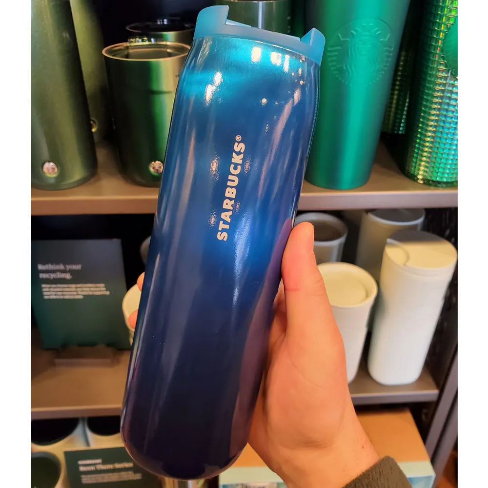 북미 스타벅스 보온보냉 스테인레스 진공 텀블러 473mL 블루 옴브레 | Croket