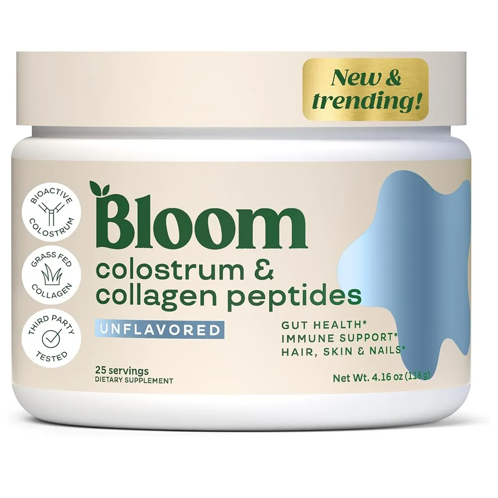 Bloom 초유 펩타이드 118g 1팩 무맛 Bloom Nutrition Bovine Colostrum Powder for ...