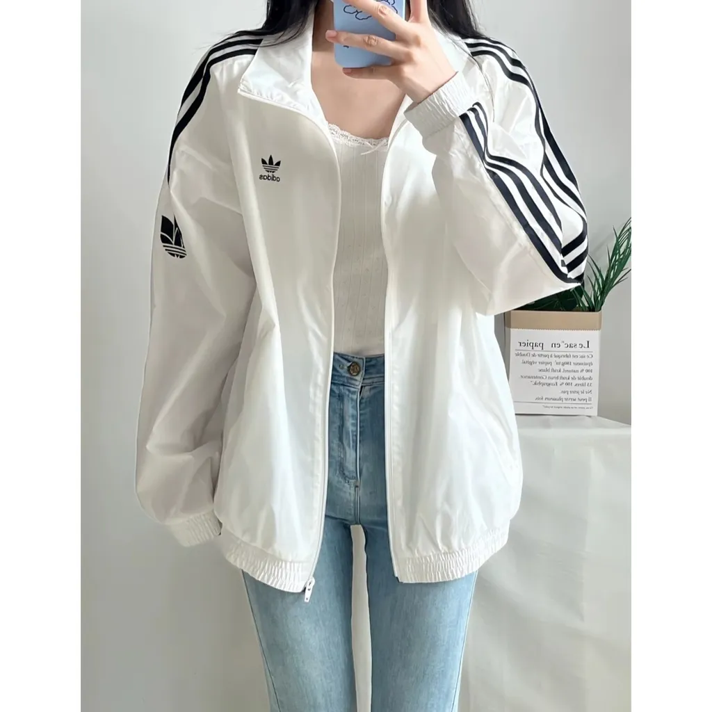 아디다스 트레포일 3S 바람막이 자켓 남여공용 화이트 JI7535 | 크로켓