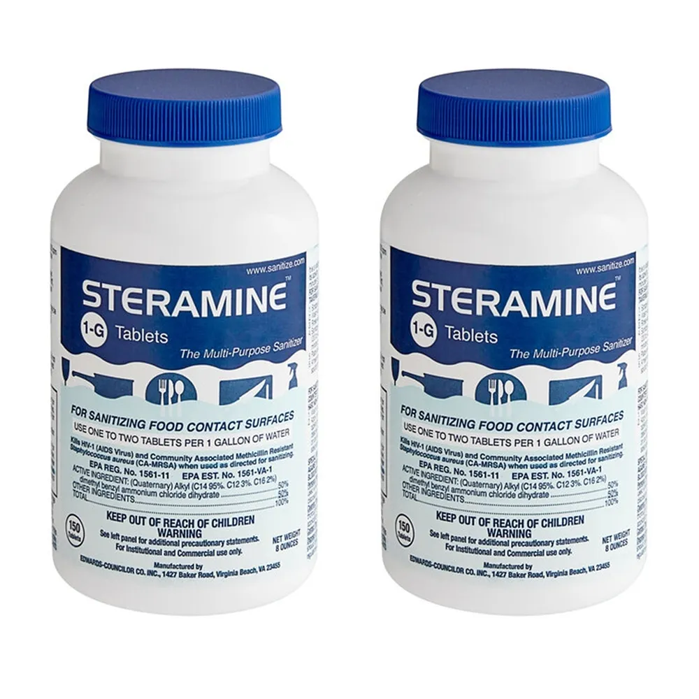 스테라민 에드워드 스테라민 청소 타블렛 150개입 2팩 Steramine Edwards-Councilor Steramine Sanitizing | 크로켓