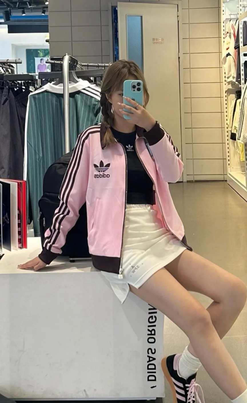 아디다스 베켄바우어 트랙탑 핑크 져지 자켓 IR6088 | 크로켓