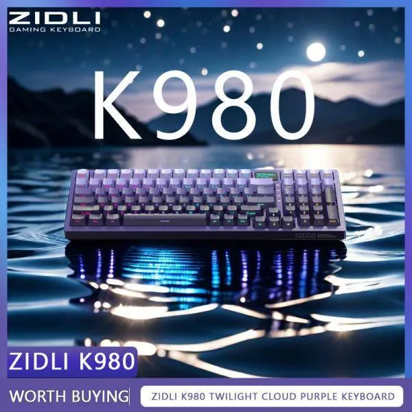 ZIDLI K980 기계식 게임 키보드 마그네틱 옐로우축 98%배열 IP68급 방수 퍼플 측면각인 | 상품 상세 | 크로켓