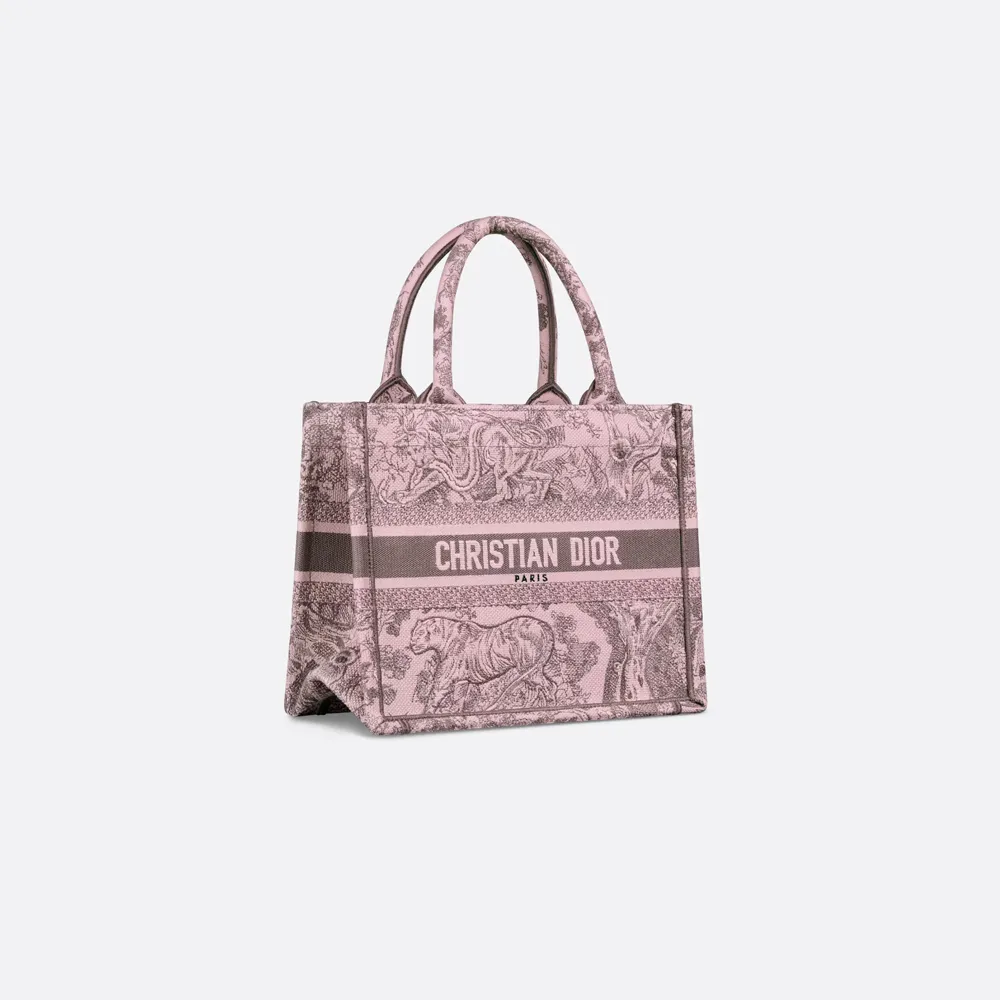 디올 트왈드주이 소바쥬 자수 북토트 스몰 토트백 핑크 그레이 M1265ZTDT_M45E | 크로켓