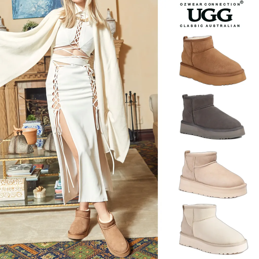 UGG 오즈웨어 양털 부츠 체스트넛 그레이 베이지 화이트 어그 클래식 플랫폼 울트라 미니 OB658P | 상품 상세 | 크로켓