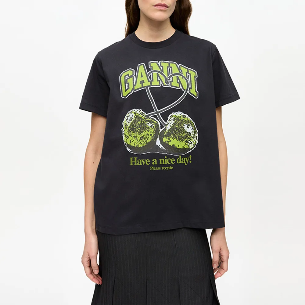 25SS GANNI 가니 체리 릴렉스드 티셔츠 팬텀 [XS/S/M] | 상품 상세 | 크로켓