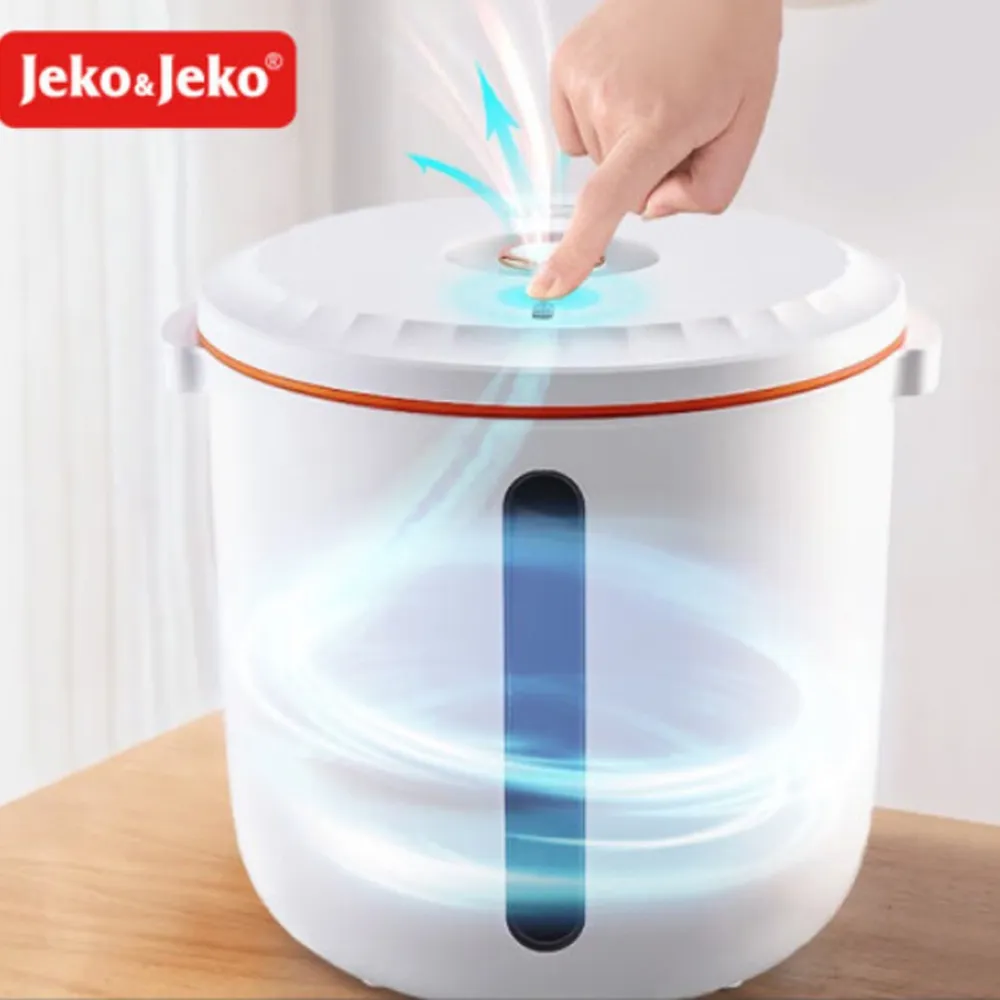 Jeko&Jeko 대영량 원버턴식 진공 쌀통 밀폐용기 잡곡통 쌀보관함 UVA 자외선살균 Type-C충전 20KG요량 13.8L | 상품 상세 | 크로켓
