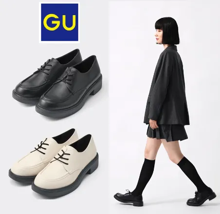 일본 GU 여성용 레이스업 슈즈 로퍼 단화 +E 352814 | 상품 상세 | 크로켓