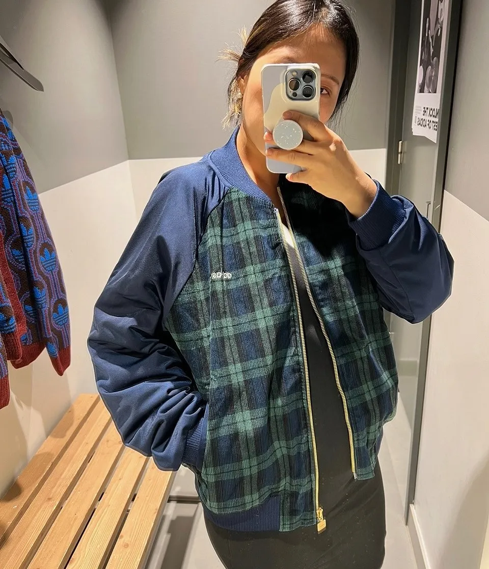 ADIDAS 아디다스 타탄 컬리지에이트 체크 봄버 자켓 IX1040 | 크로켓