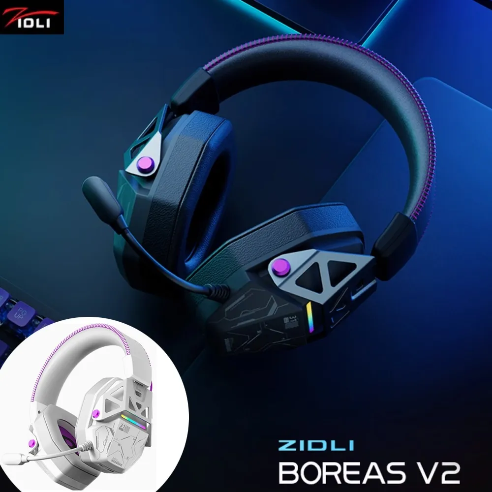 ZIDLI BOREAS V2 유선 게이밍 헤드셋 블루투스 헤드폰 마이크포함 RGB램프 | 크로켓
