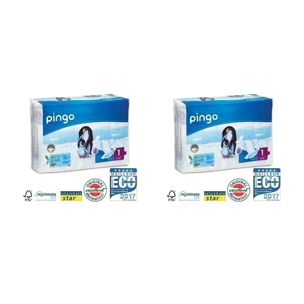 Pingo 뉴본 기저귀 27개입 2팩 사이즈 1 Pingo Newborn Eco Diapers Size 1 - 2/5 Kg ...