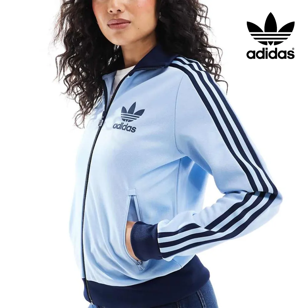 아디다스 져지 베켄바우어 트랙 탑 클리어 스카이 여성 트레이닝복 JC5805 | 크로켓