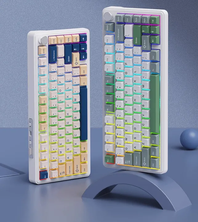 신맹 XINMENG M75 무선 3모드 게이밍 기계식 키보드 RGB램프 전키핫스왑 75%배열 gasket구조 5000mAh | 크로켓