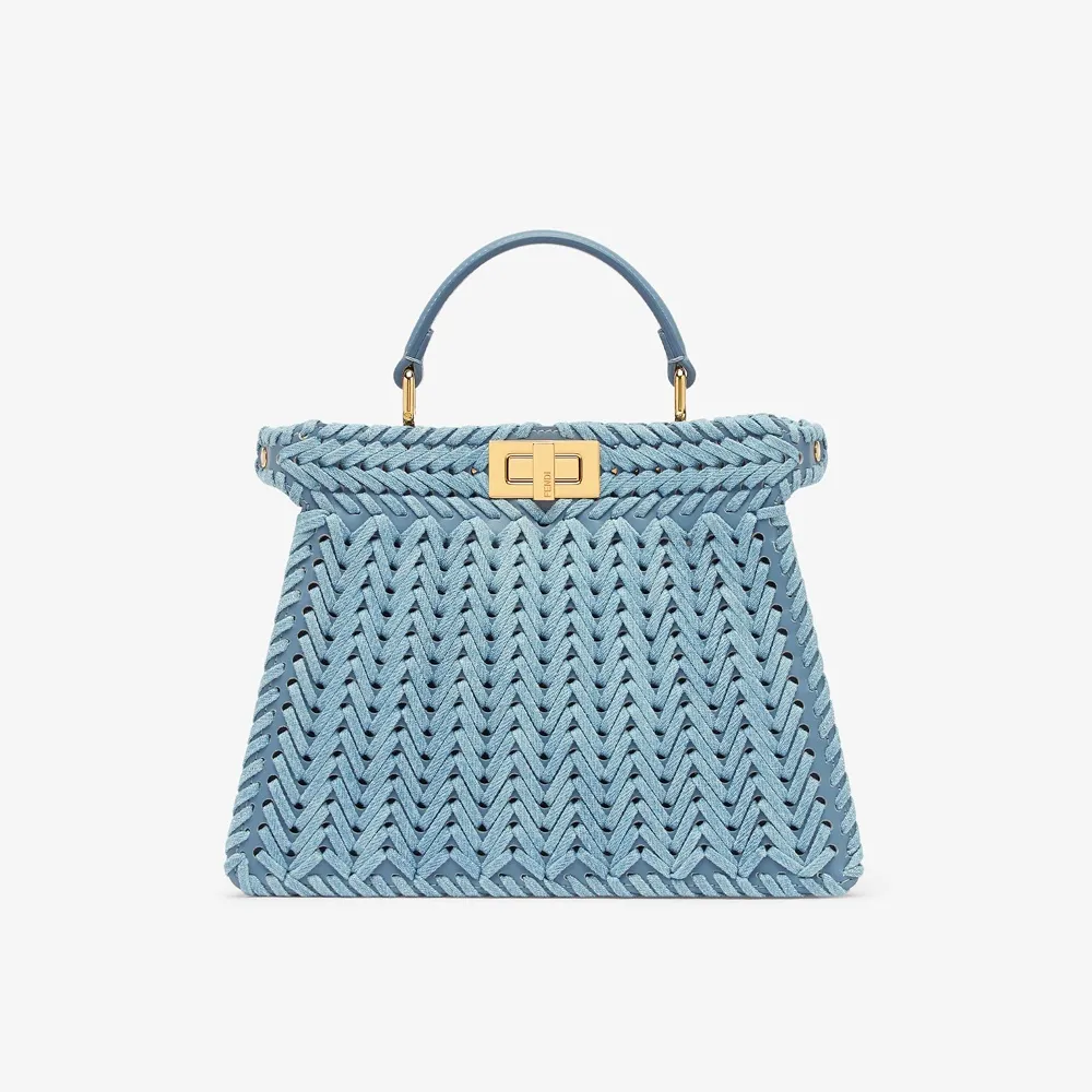 펜디 피카부 I See U 아이씨유 스몰 데님 인터레이스 가죽 토트백 8BN327AS3HF1PJ5 | 상품 상세 | 크로켓