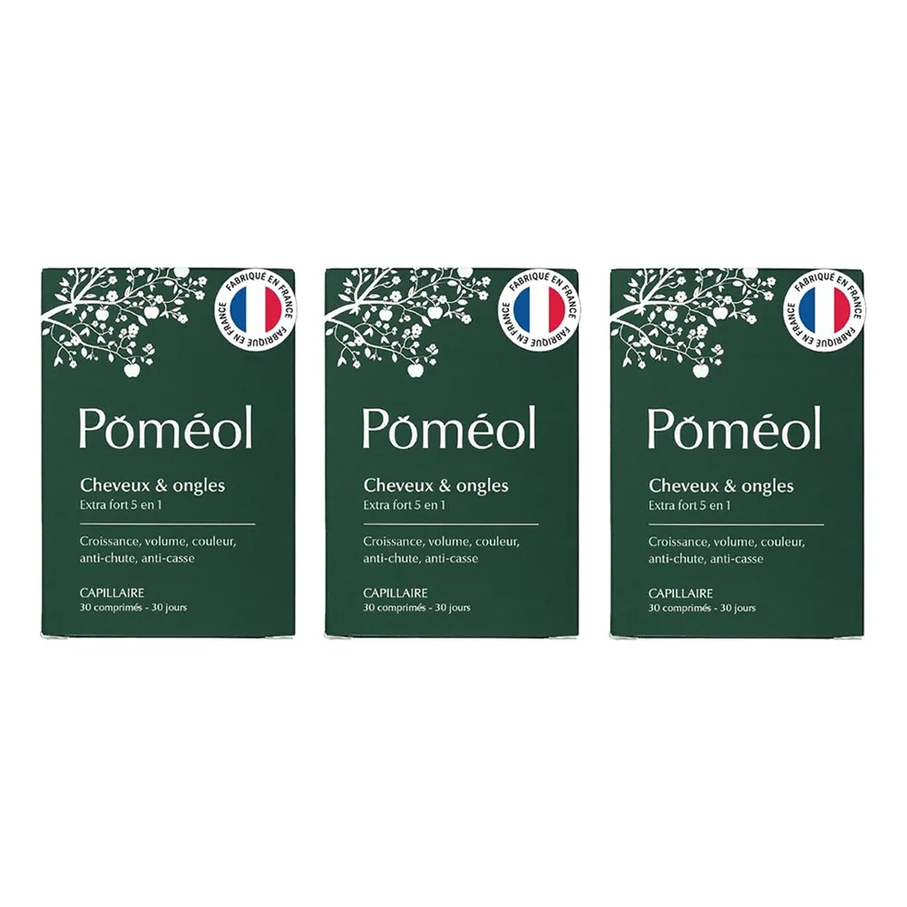 Pomeol 포메올 헤어 앤 네일 비오틴 케라틴 사과 추출 엑스트라 스트롱 30정 3개 | 크로켓