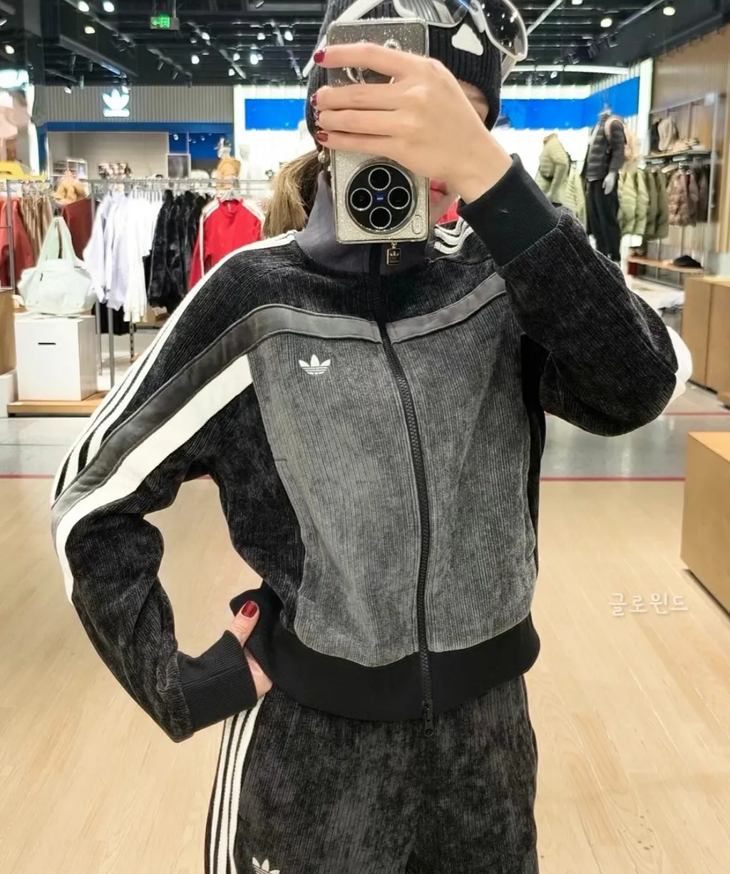 아디다스 레트로 리믹스 코듀로이 스포츠 트랙탑 져지 자켓 JL8442 | 크로켓