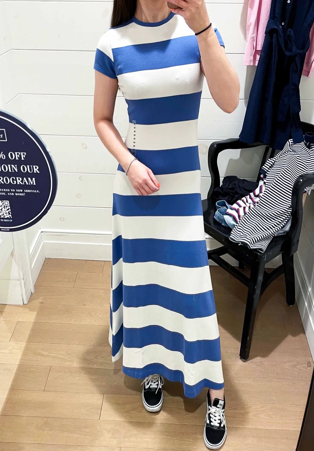 폴로랄프로렌 여성 컬러블록 스트라이프 슬림핏 플레어 롱원피스 | Croket