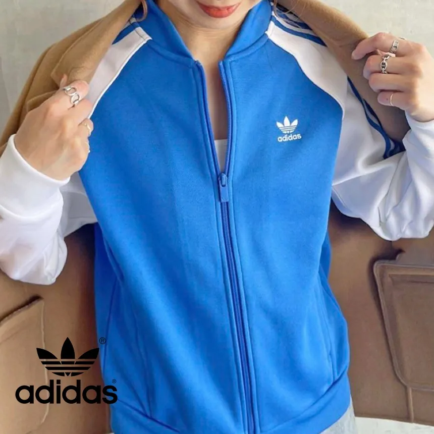 [무료배송] 아디다스 아디컬러 클래식스 오버사이즈 SST 트랙탑 저지 집업 블루 II0718 | 크로켓