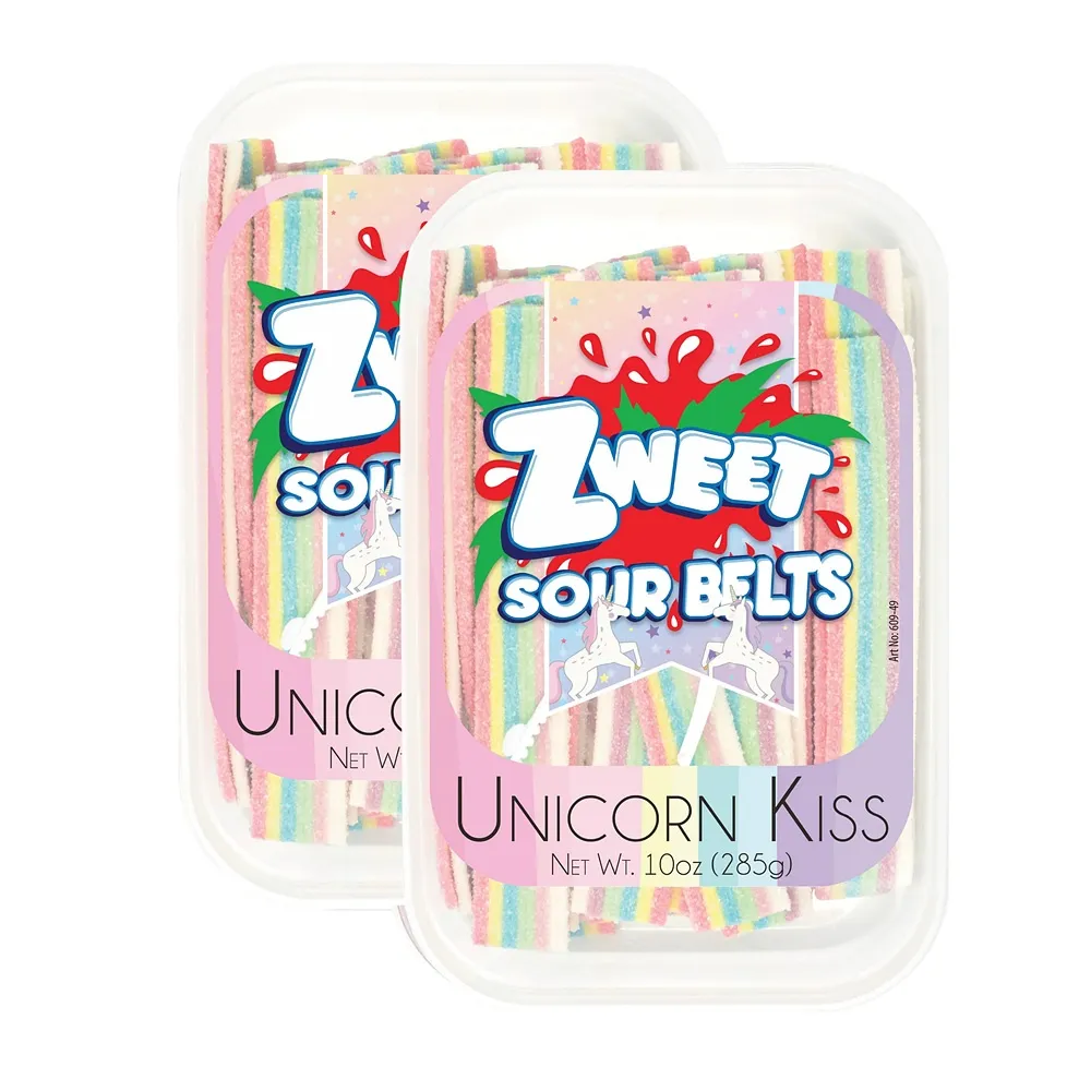 Zweet 샤워 벨트 젤리 285g 2팩 유니콘 키스 Zweet Sour Belts, Chewy Candy Strips, Unicorn Kiss | 상품 상세 | 크로켓
