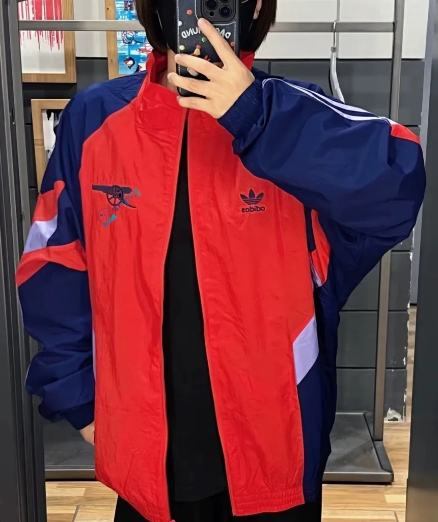 아디다스 오리지널 아스널 FC 트랙탑 우븐 트레이닝 바람막이 자켓 IS6503 | 크로켓