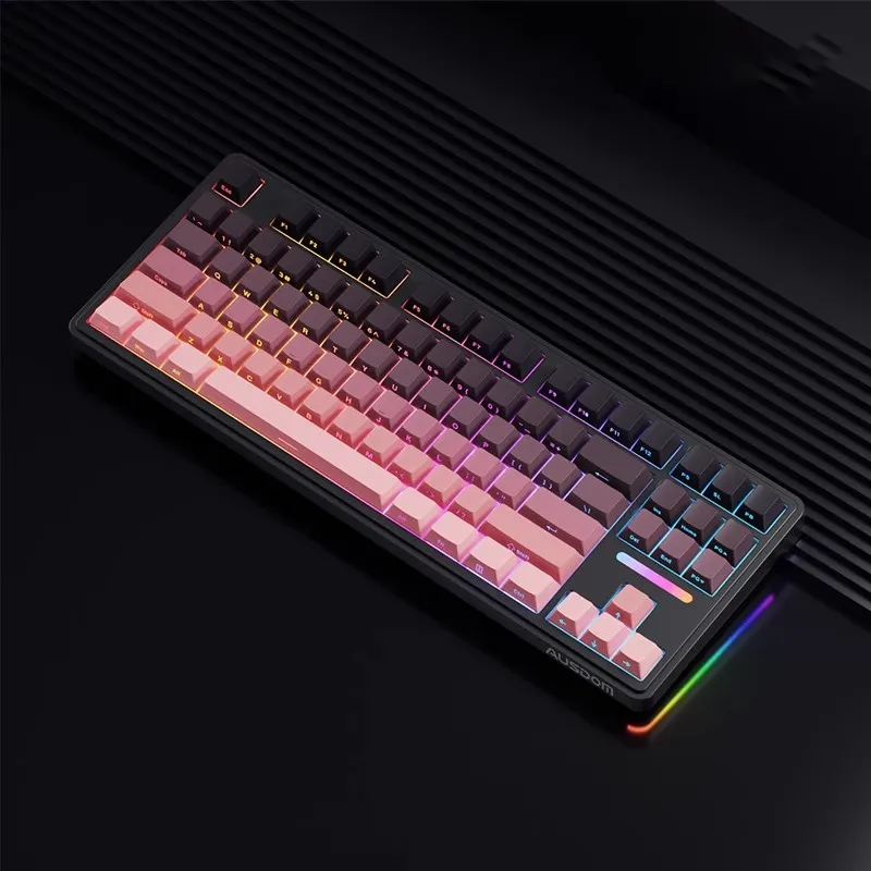 [실버축/라떼축]AUSDOM 아스돔 H87 무선 3모드 기계식 키보드 그라데이션 10000mAh | 크로켓