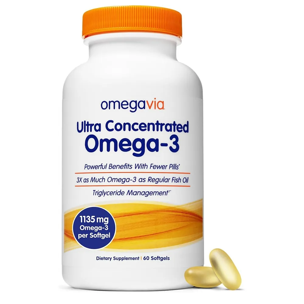 OmegaVia 울트라 오메가3 1135mg 60정 1팩 OmegaVia Ultra Concentrated Omega 3 ...