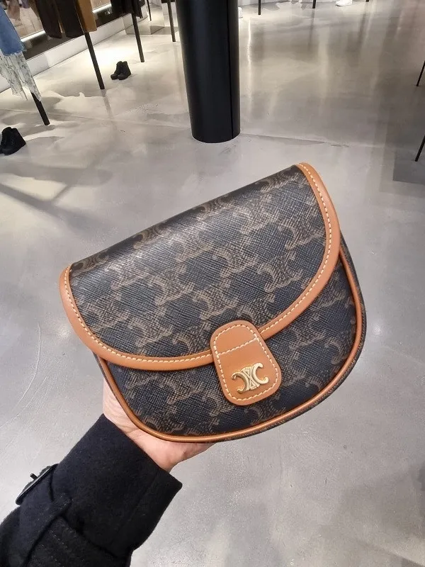 CELINE Mini Besace Triomphe Canvas/Calf 196702BZJ 04LU [Duties Included ...