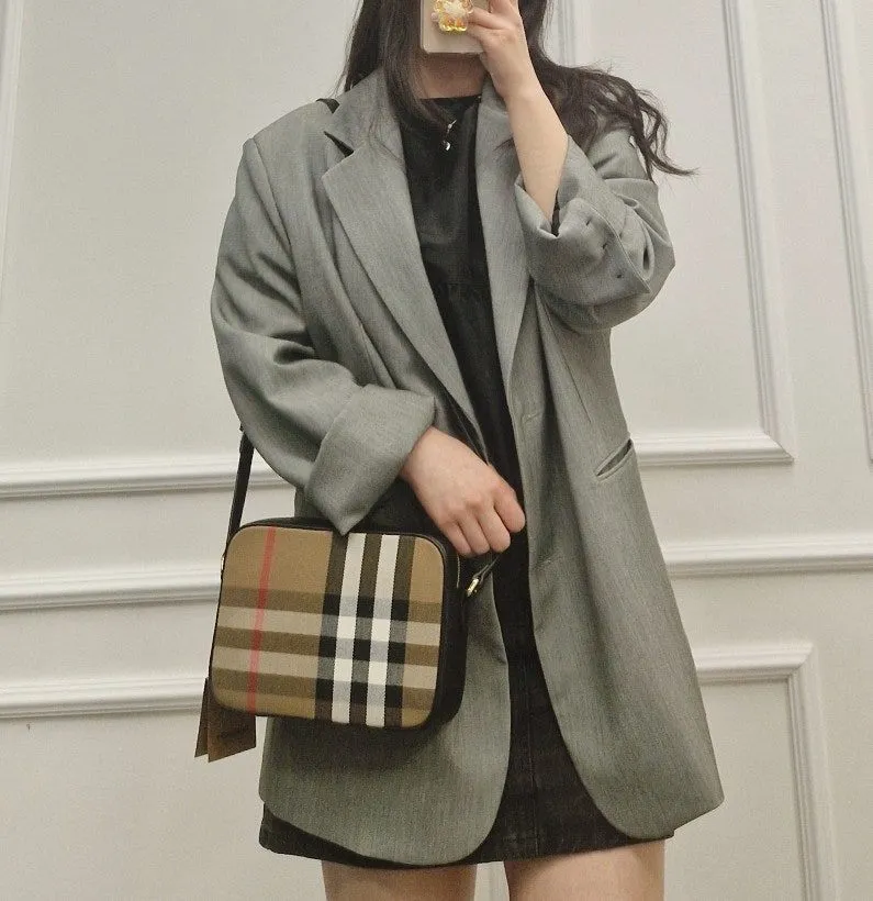 [관부가세포함, 무료배송] 버버리 LL LG 하우스체크 카메라백 블랙 80840271 | 크로켓