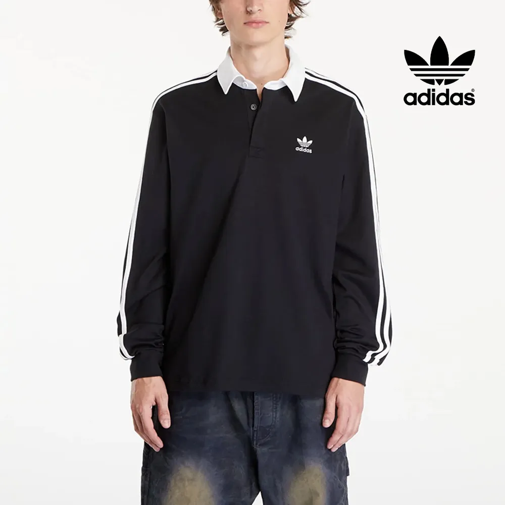 아디다스 아디컬러 3S 럭비 폴로 셔츠 블랙 남성 긴팔 티셔츠 IZ4806 | 상품 상세 | 크로켓