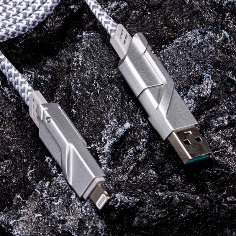 1+1 TEGIC 고속 충전 케이블 4in1 1.5m 최대 100W 라이트닝C타입 데이터 충전 다기능 | 상품 상세 | 크로켓