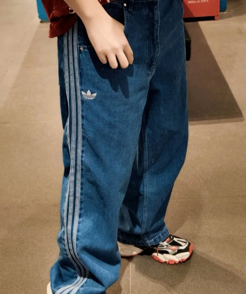 아디다스 파이어버드 와이드 데님 팬츠 청바지 진청 JC6234 | 크로켓