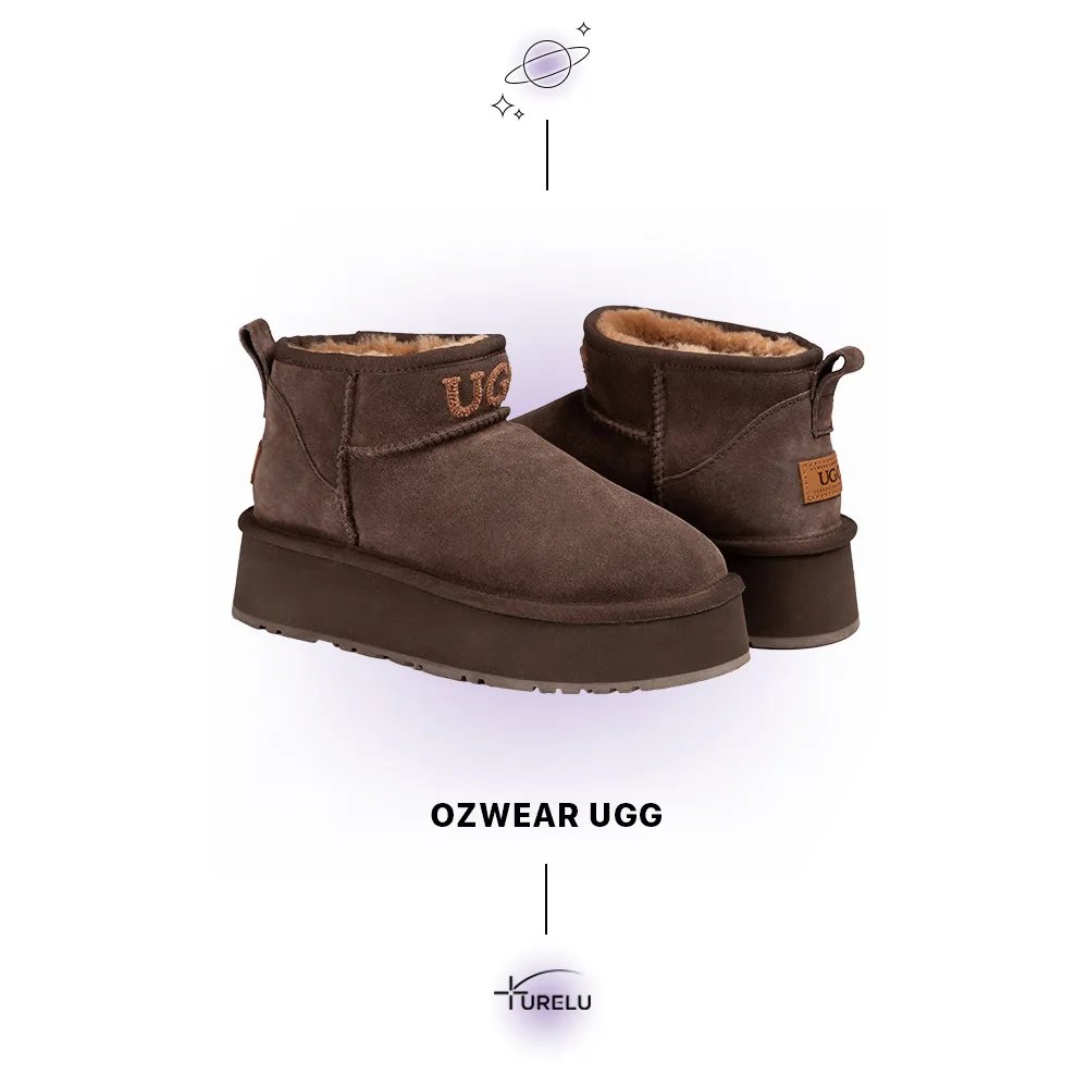 호주 오즈웨어 어그 Ozwear 클래식 플랫폼 니트 로고 울트라 미니 부츠 OB658P-L (초콜릿) | 상품 상세 | 크로켓