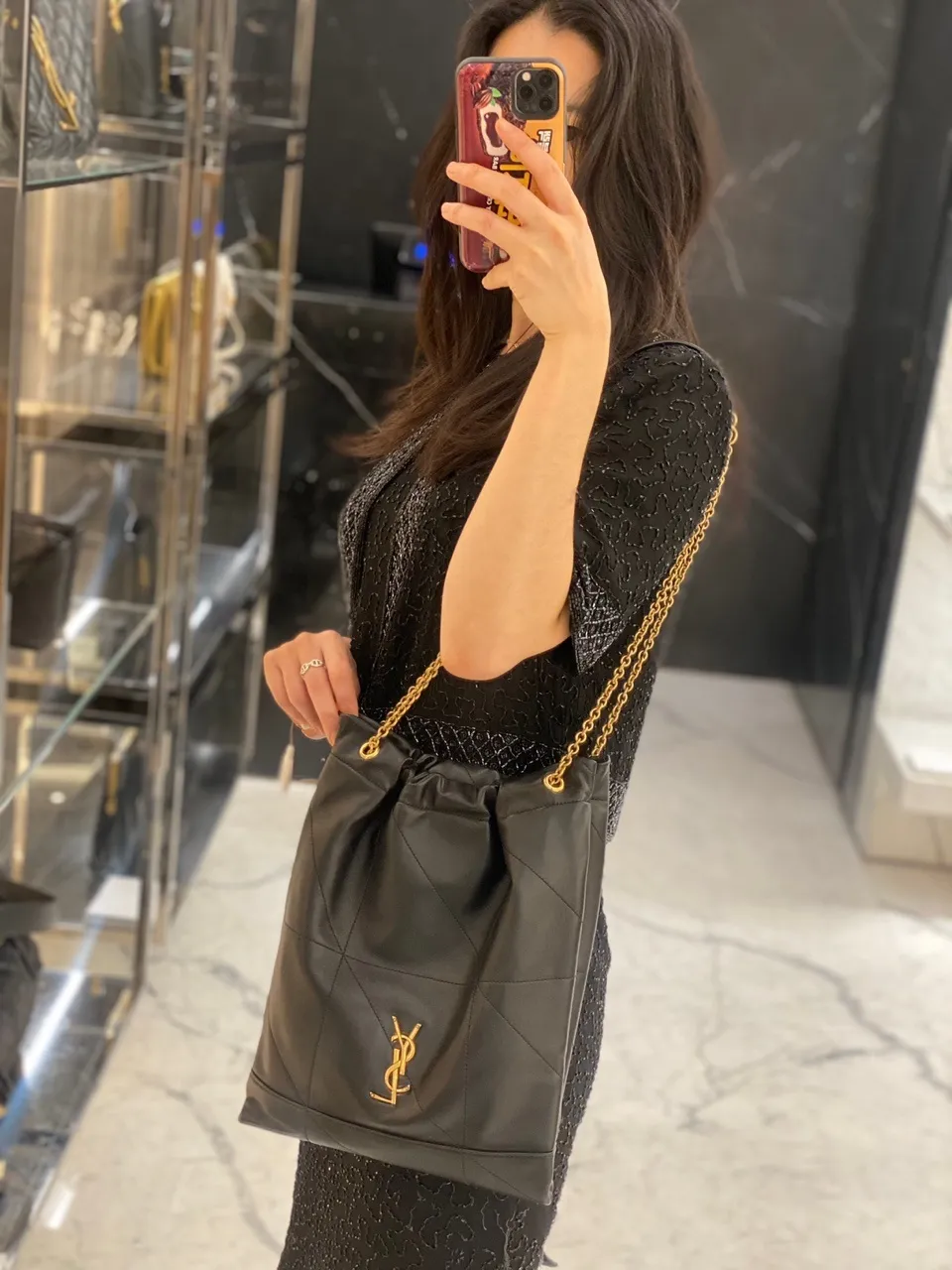 생로랑 여성 숄더백 YSL 제이미 4.3 POCHON 램스킨 블랙 781666AAB321000 | 상품 상세 | 크로켓