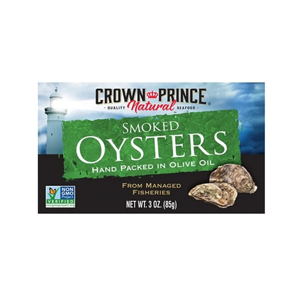 크라운 프린스 스모크 오이스터 인 올리브 오일 85g 18팩 Crown Prince Natural Smoked Oysters in Pure Ol | 상품 상세 | 크로켓