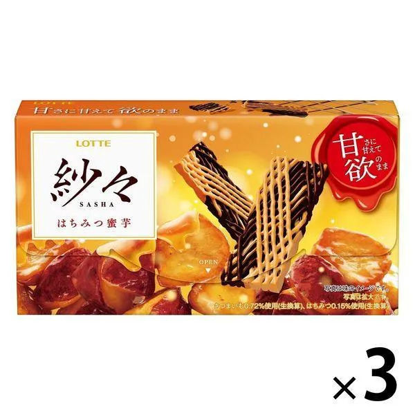 [리미티드] LOTTE 롯데재팬 사샤 꿀 고구마 69g x 3상자세트 일본초콜렛 일본초콜릿 일본스낵 일본간식 | 상품 상세 | 크로켓